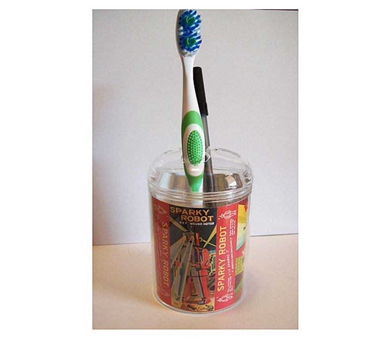 Robot Toothbrush Holder Retro Vintage Fifties Outer Space Tin | Etsy