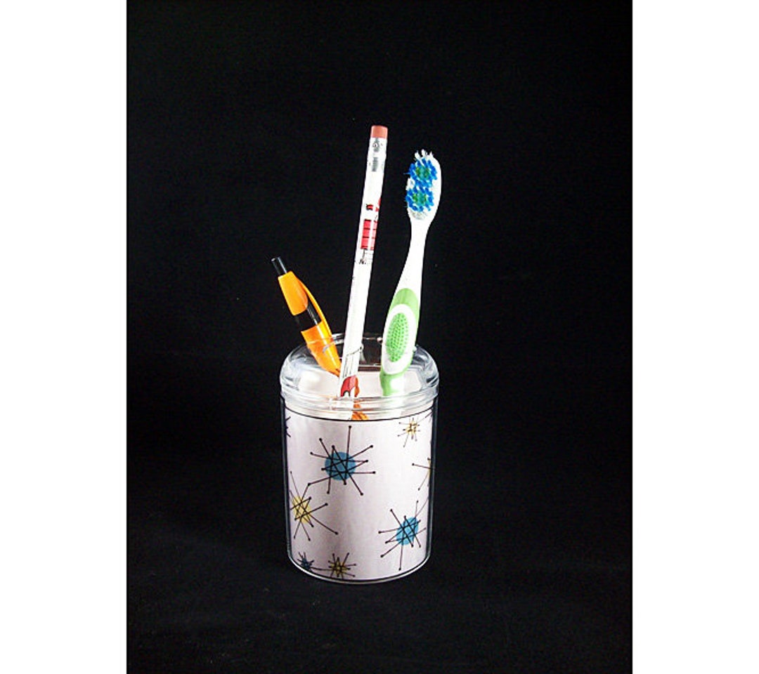 Mid Century Toothbrush Holder Atomic 1950s Era Retro Starburst Bathroom ...