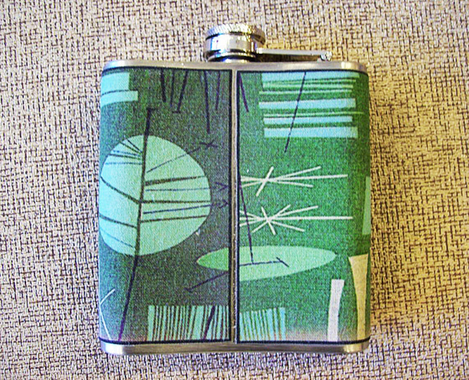Mid Century Style Flask Vintage Atomic Era 1950s Era Retro Rockabilly ...