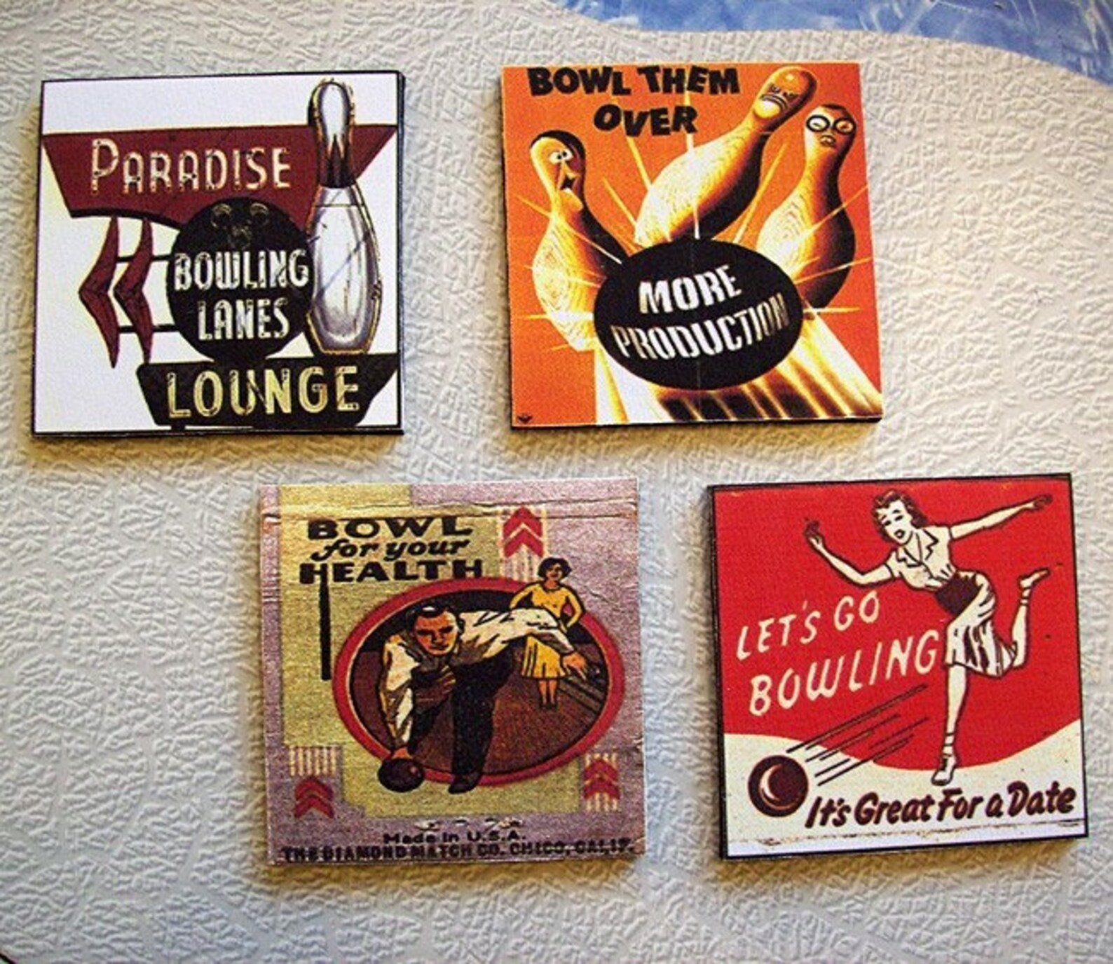 Bowling Coasters Retro Vintage 1950s Rockabilly Kitsch Decor - Etsy