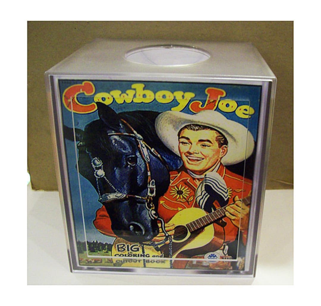 Cowboy Tissue Box Cover Retro Vintage 1950s Western Rockabilly Kitsch ...