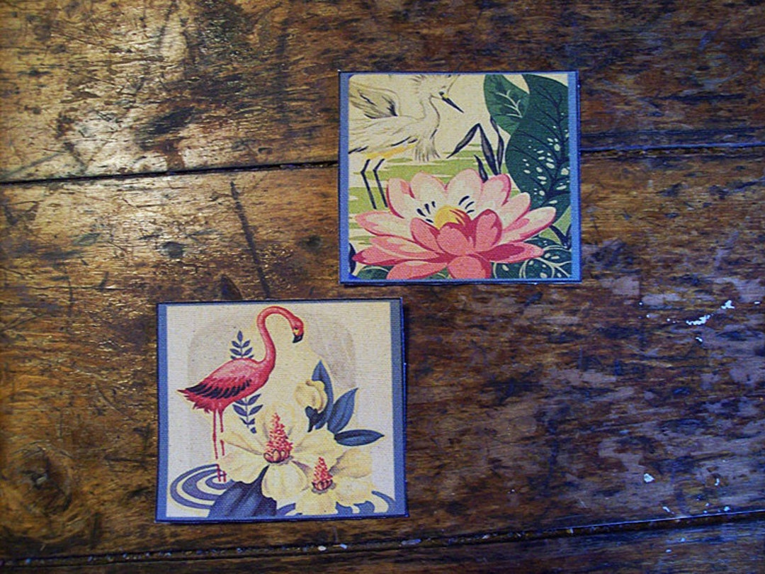 Pink Flamingo Patch Set Retro Vintage 1950s Florida Rockabilly Art Deco ...