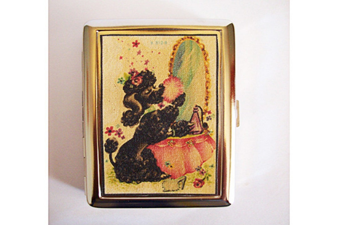 Poodle Metal Wallet Retro Vintage 1950s Rockabilly Cigarette Case ...