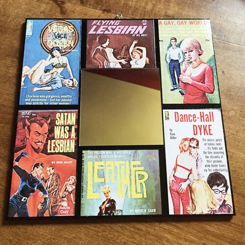 Lesbian Pulp Wall Mirror Retro Vintage Pin Up Paperback Pulp Etsy