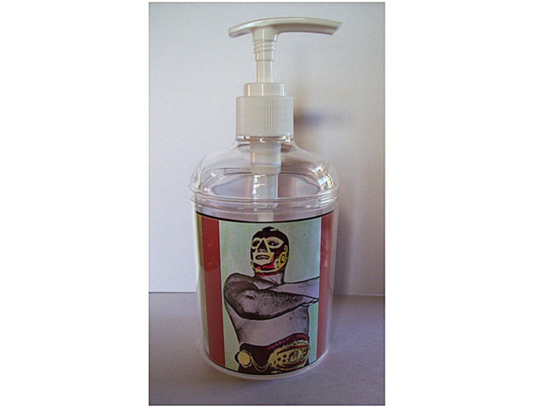 Lucha Libre Soap Dispenser Retro Mexican Wrestler Luchador Bathroom ...