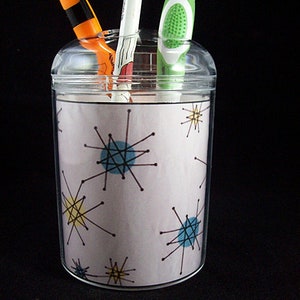 Mid Century Toothbrush Holder Atomic 1950s Era Retro Starburst Bathroom ...