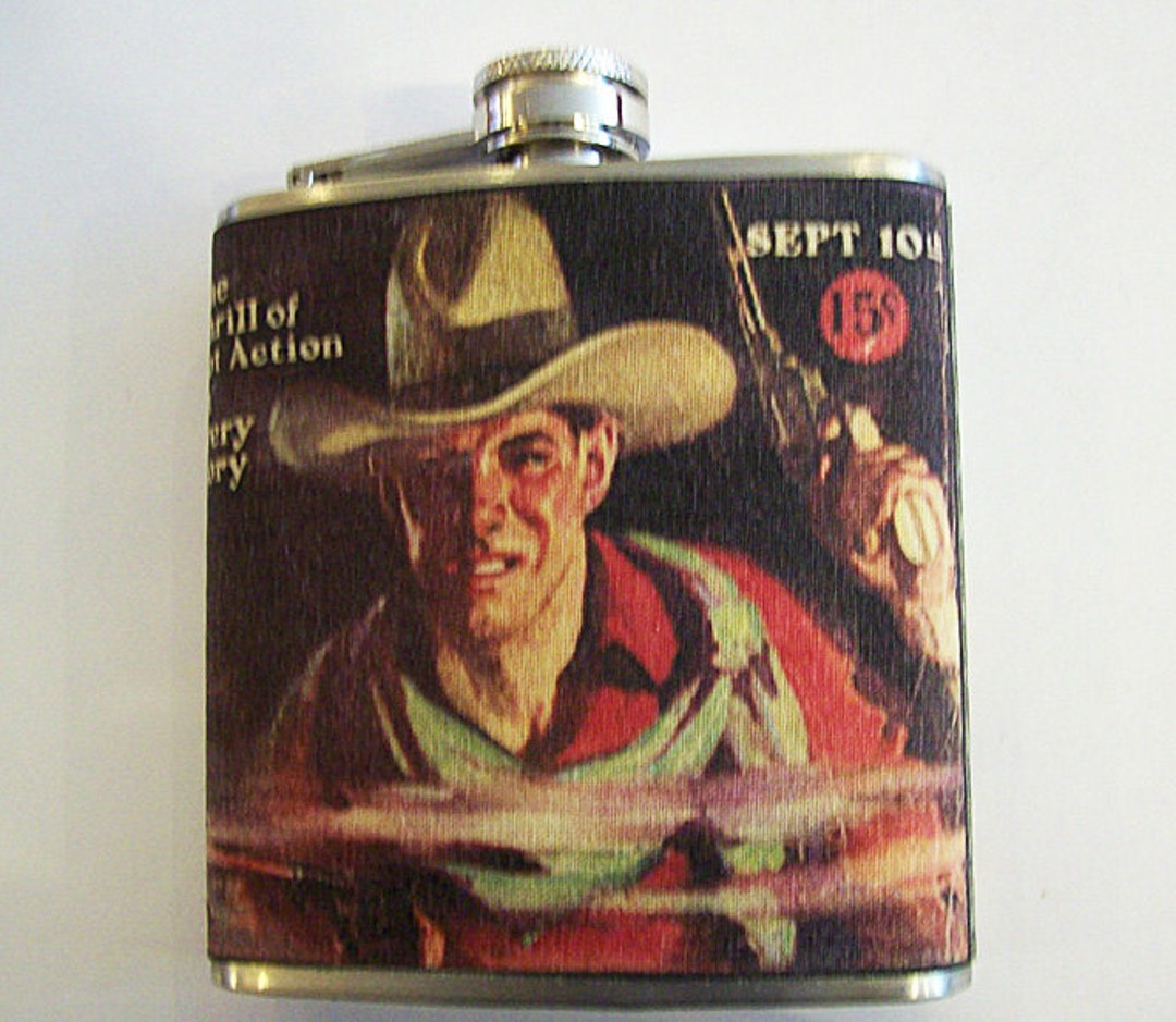 Retro Cowboy Flask Vintage 1950s Western Kitsch Rockabilly Beefcake ...