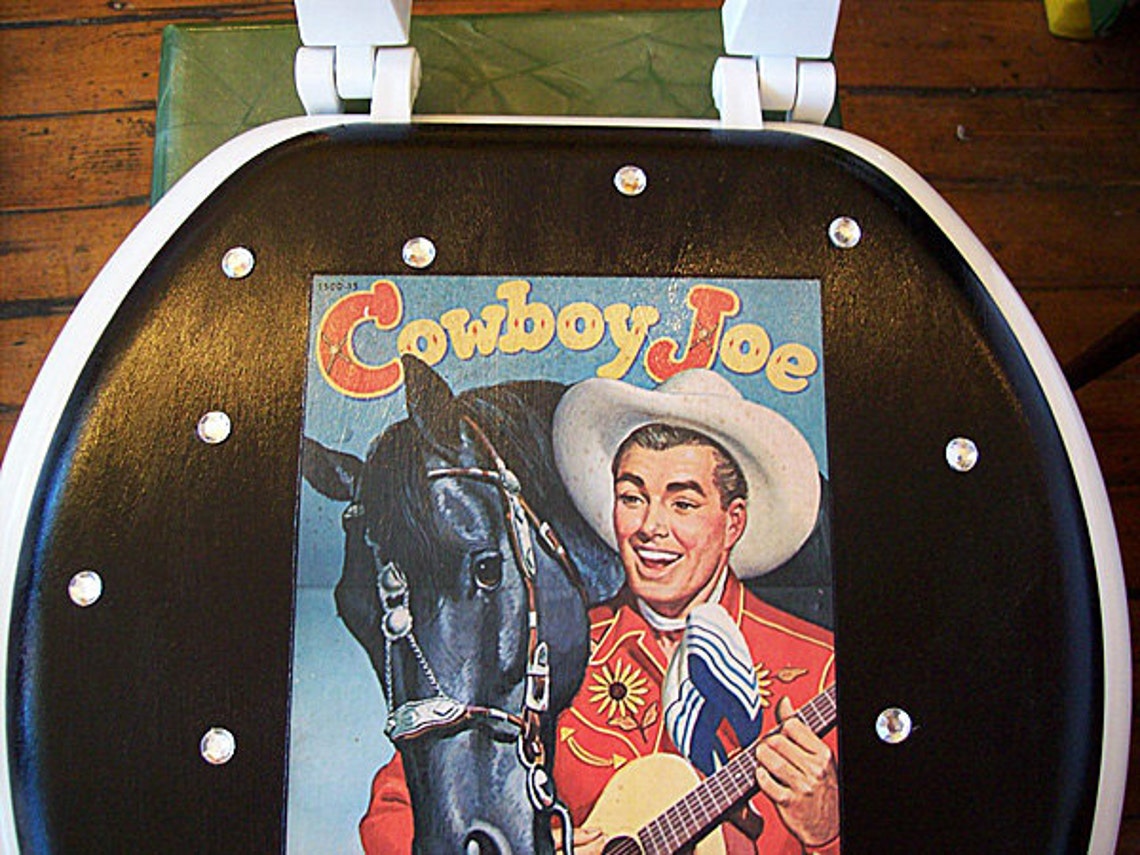 Retro Cowboy or Cowgirl Toilet Seat Vintage 1950s Western Pin | Etsy