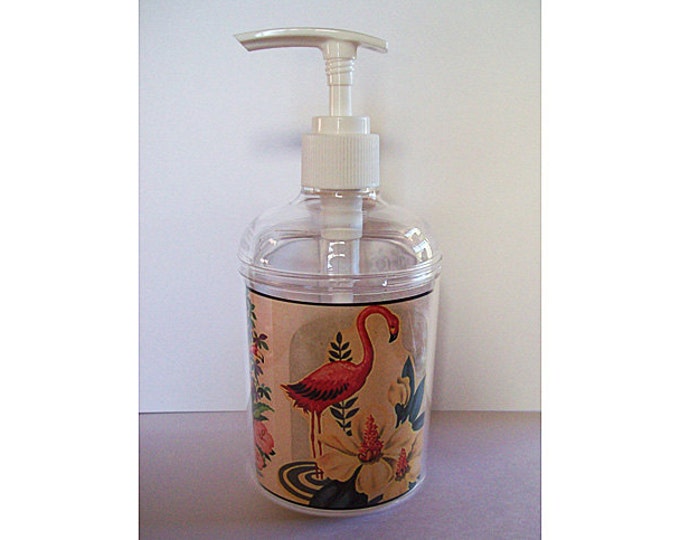 Retro Flamingo Soap Dispenser Vintage Fifties Pink Flamingo Florida ...