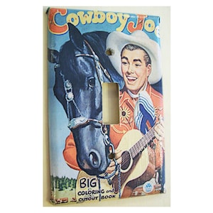 Cowboy Switch Plate Cover Retro Vintage 1950s Western Rockabilly Kitsch ...