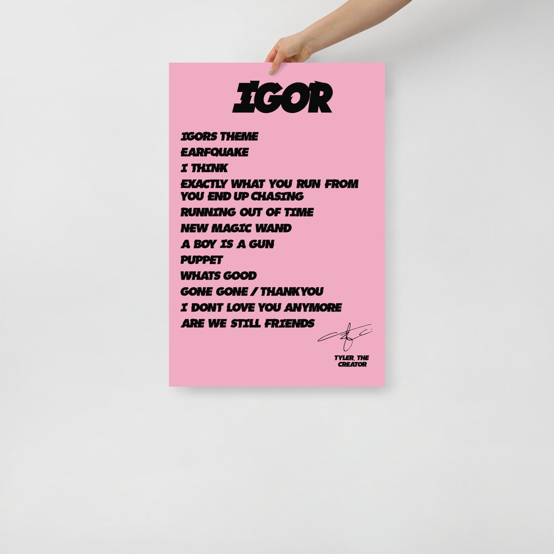 Tyler the Creator IGOR Poster, Hip Hop Poster, Rap Poster, Pop Poster ...