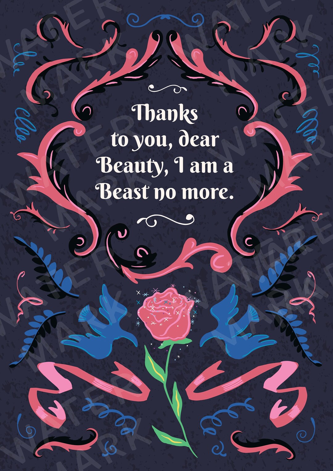 Princess Flyer - Princess Poster - Fairytale Poster - Beast and His ...