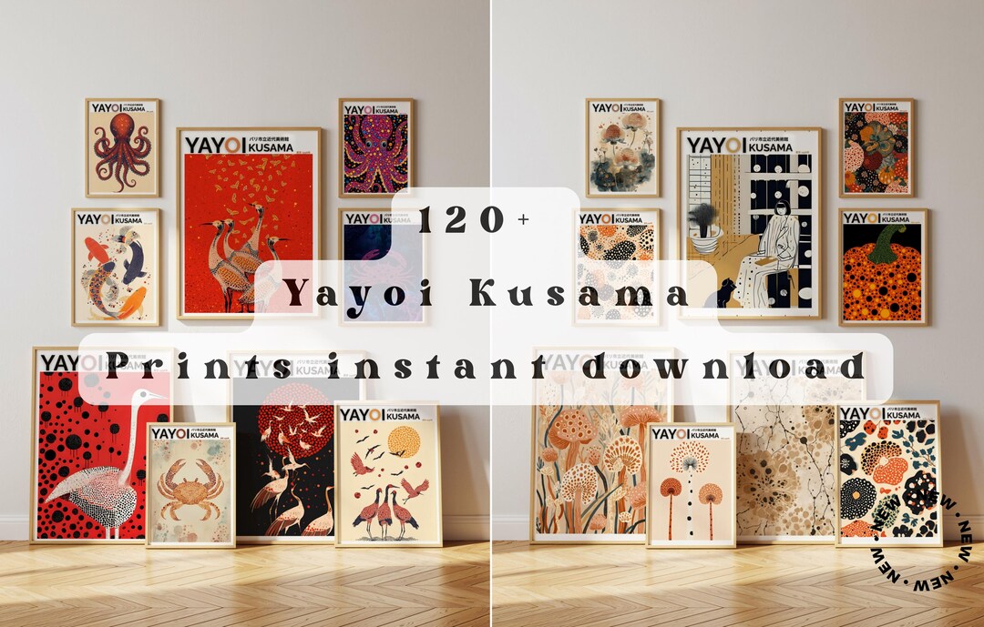 Yayoi Kusama Print Set of 120+ Kusama Poster Bundle, Japanese Wall Art ...