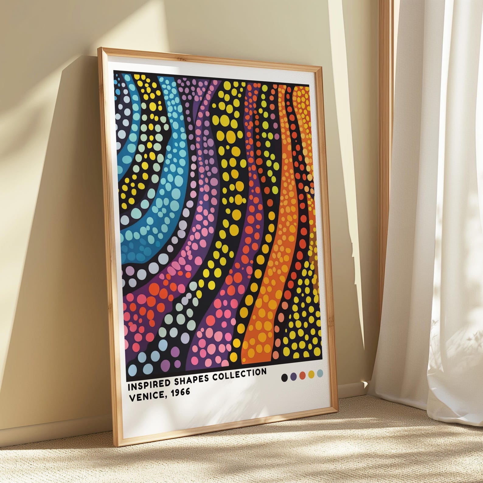 Yayoi Kusama Inspired Dot Art Print – Abstract Colorful Digital Wall ...