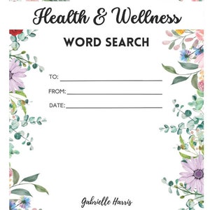 Health and Wellness Wordsearch - Etsy