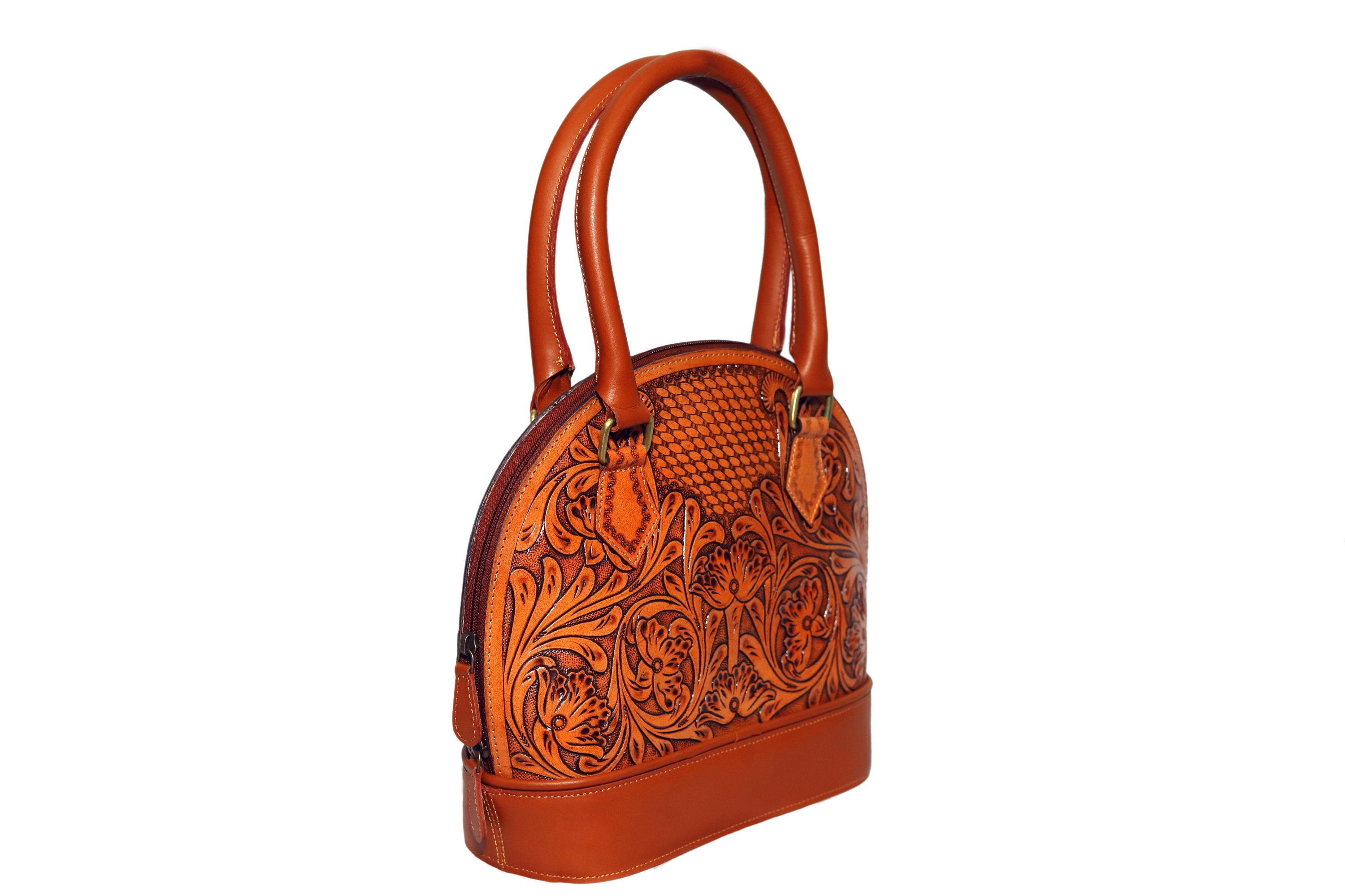 Hand Tooled Leather Western Purse: Handmade Shoulder Bag - Etsy