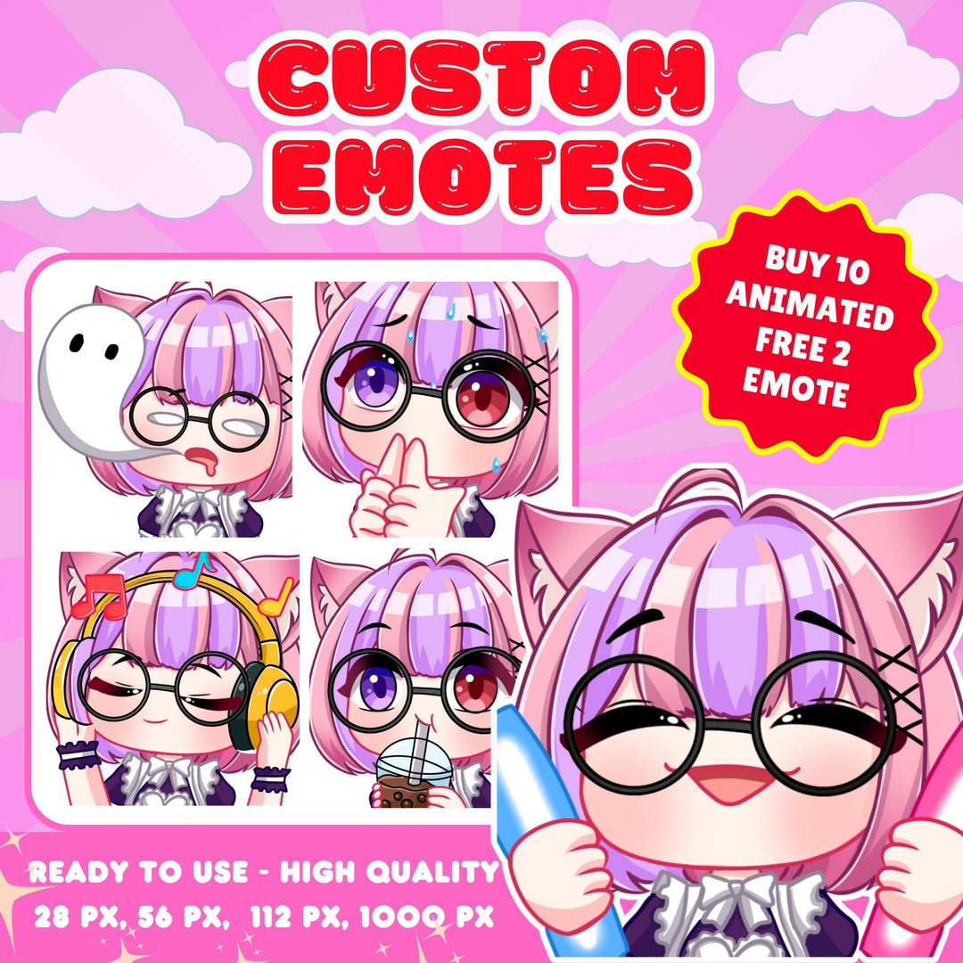 Custom Animated Twitch Emotes | Chibi Anime Style - Etsy