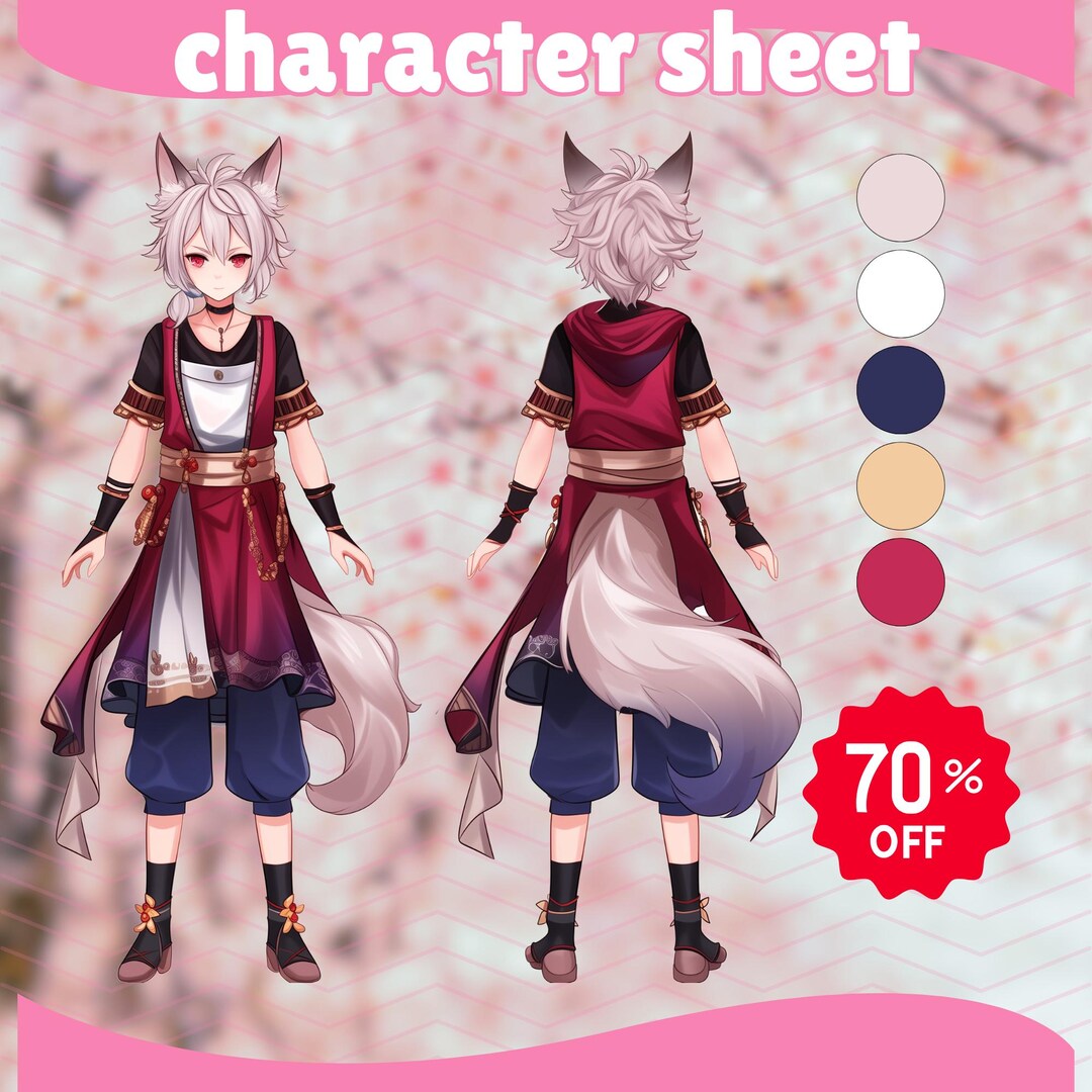 Character Sheet,reference Sheet, Custom Vtuber Character, Sheet ...