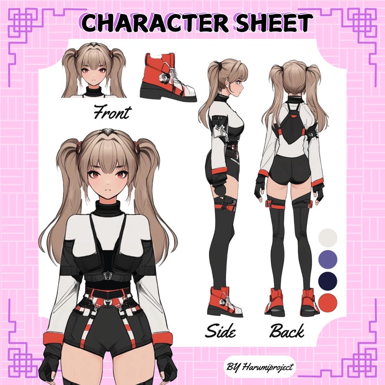 Character Reference Sheet Anime Reference Sheet Vtuber Reference Sheet ...