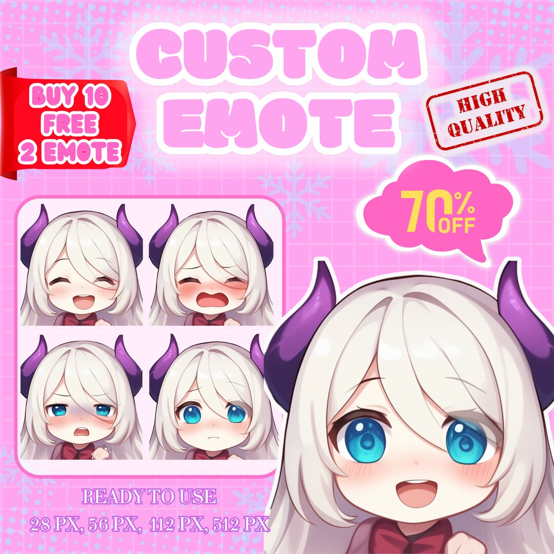 Custom Emotes for Streaming, Custom Emotes, Cute Chibi Emotes, Twitch ...