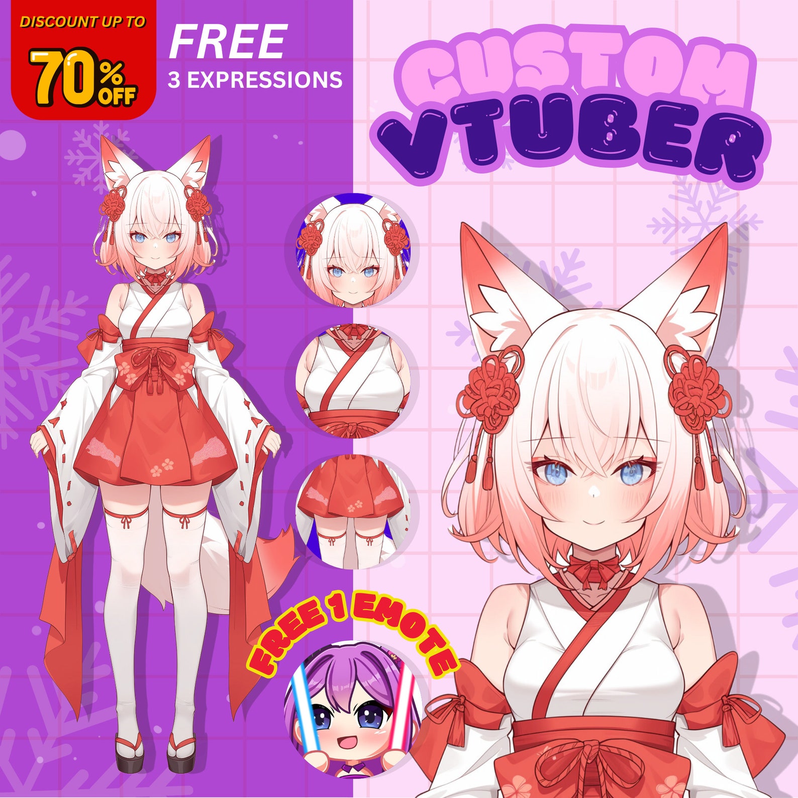 LIVE2D Vtuber Custom Vtuber Avatar Model for Commercial Use Rigging ...