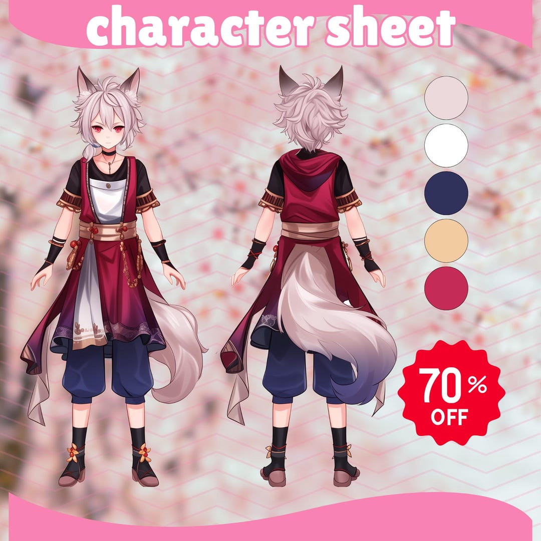 Character Reference Sheet Anime Design Anime Reference Sheet Custom ...