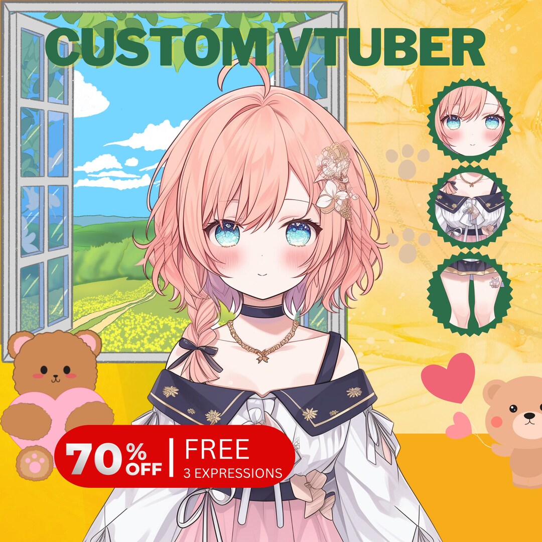 CUSTOM LIVE 2D VTUBER Model Vtuber Asset Vtuber Character Vtuber Design ...