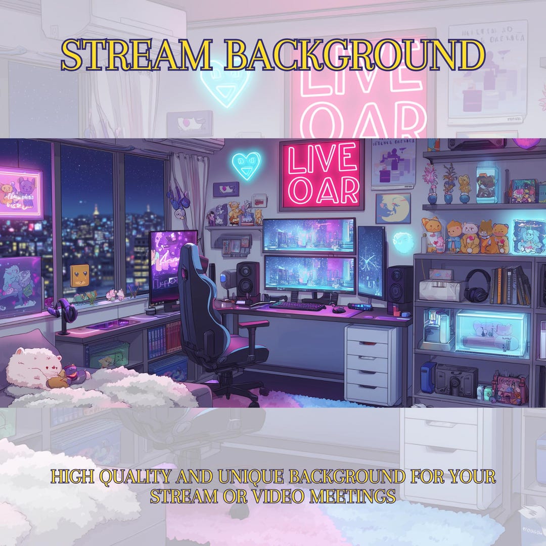 Lumaden Background, Cozy Gamer Girl Room Background, Twitch Background ...