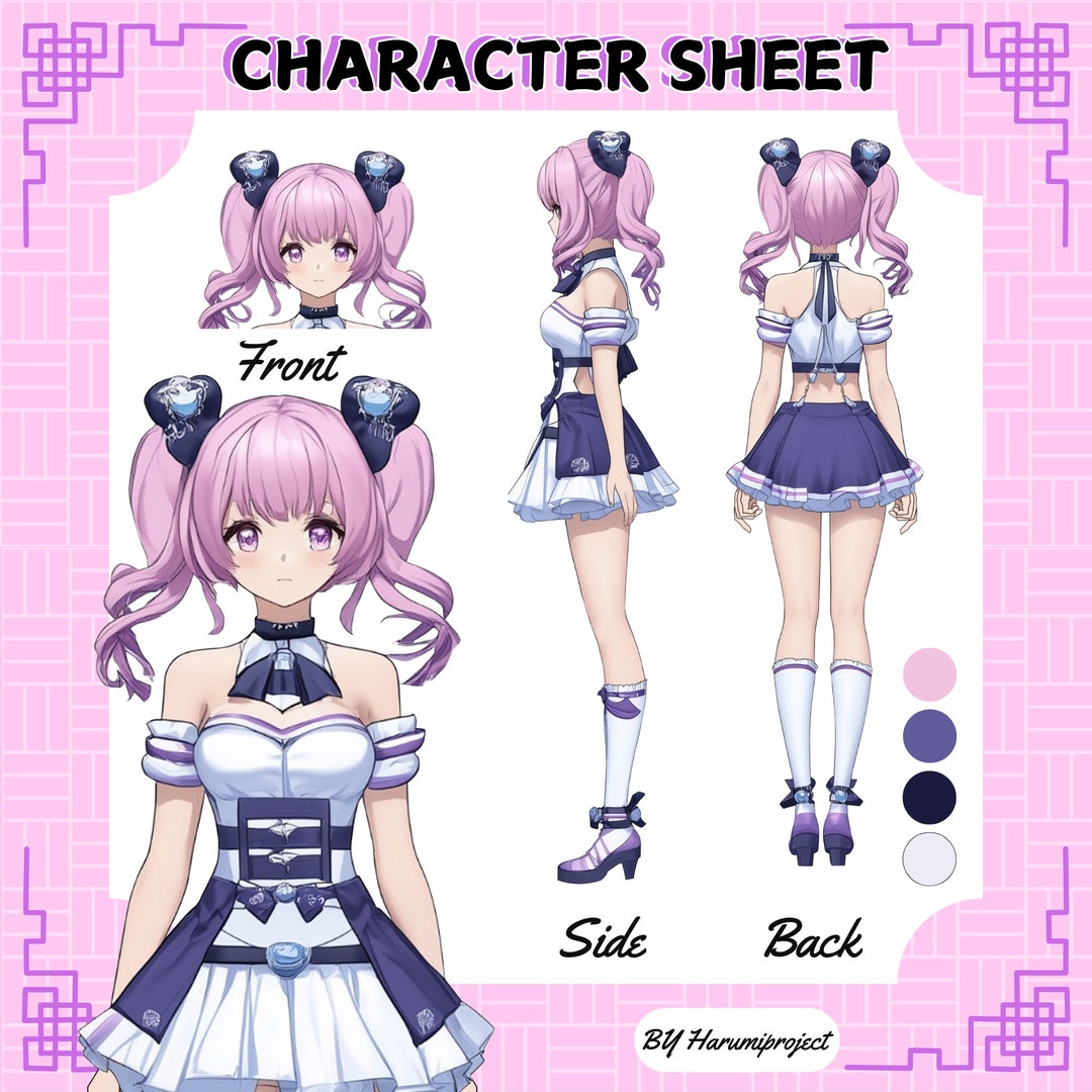 Character Reference Sheet Anime Reference Sheet Vtuber Reference Sheet ...