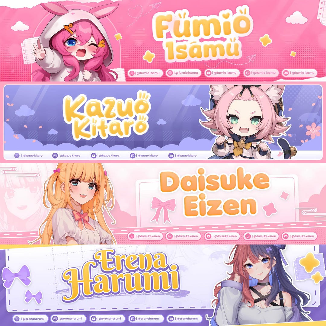 Custom Twitch Banner | Streaming Banner | Twitch Banner | Anime Banner ...