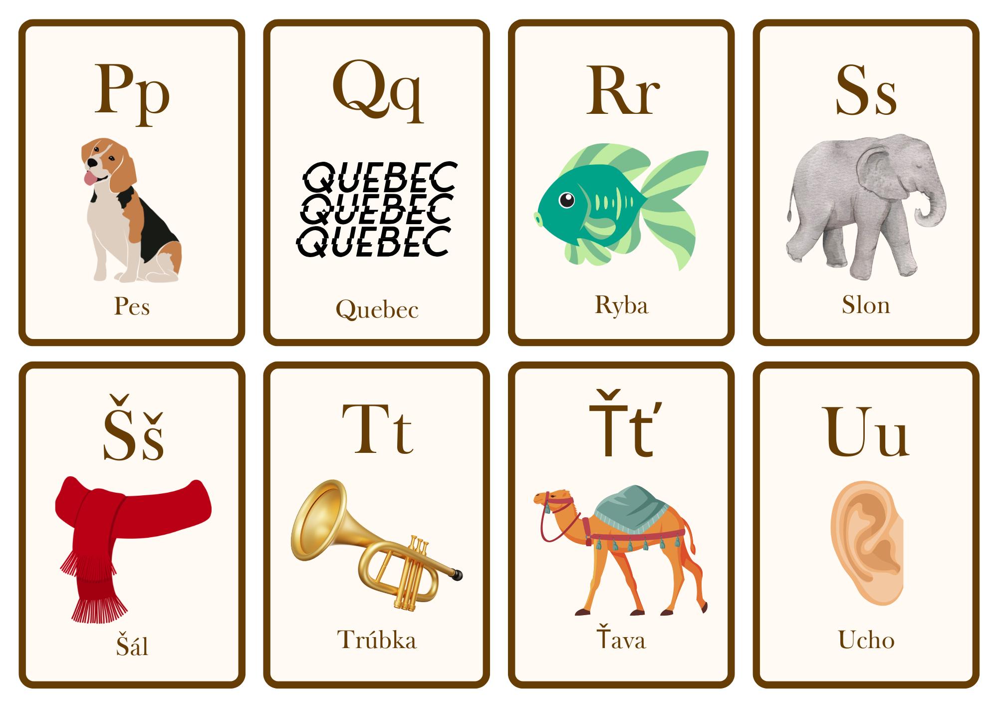 Slovak Alphabet Flash Cards, Slovenska Abeceda Karty, Printable PDF ...
