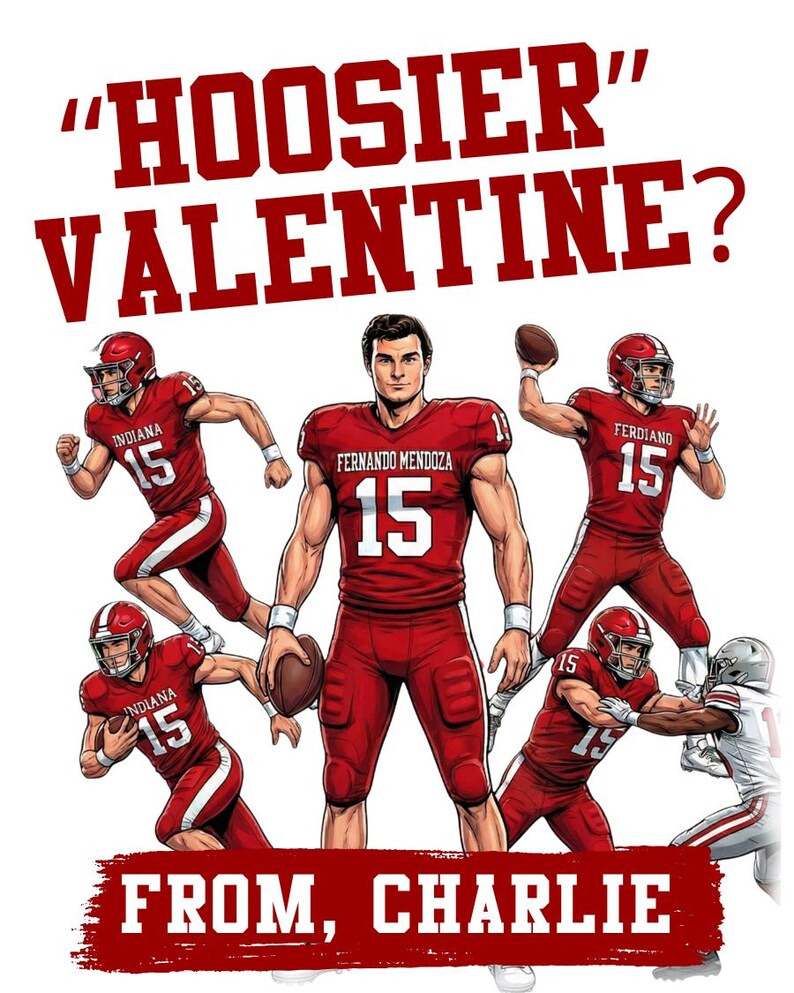 Indiana Hoosier Valentine Cards- Printable Digital Download - Etsy