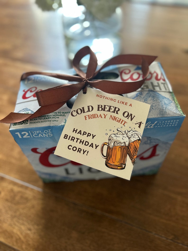 Happy Birthday Gift Tag, Cold Beer, Instant Download - Etsy