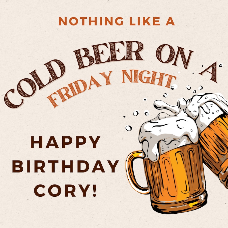 Happy Birthday Gift Tag, Cold Beer, Instant Download - Etsy