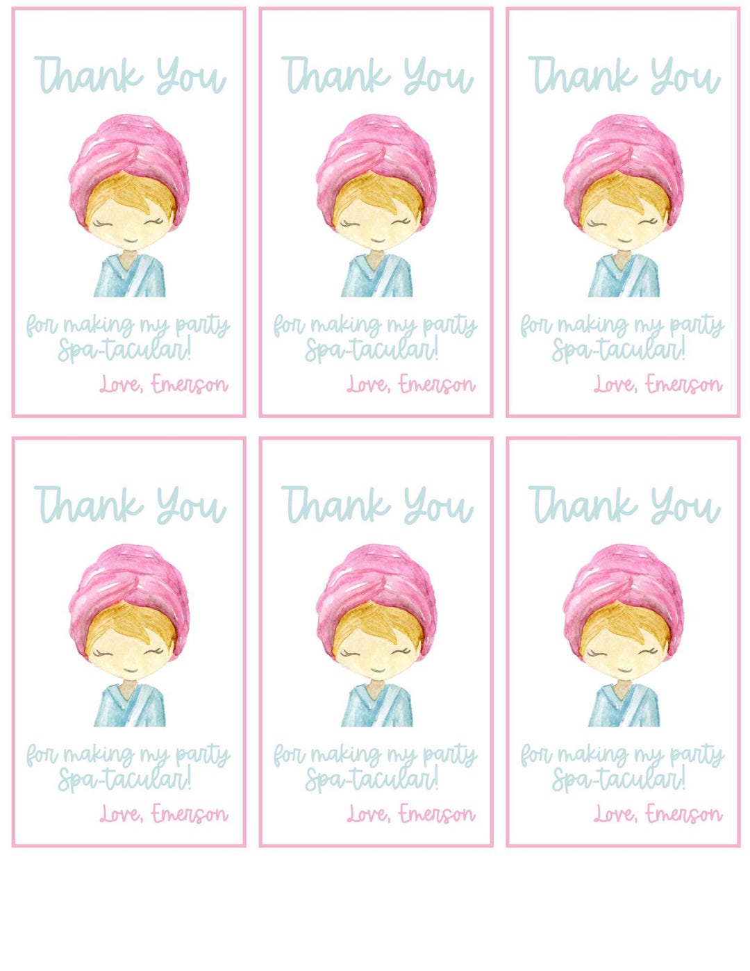 Spa-tacular Favor Tags, Instant Download - Etsy