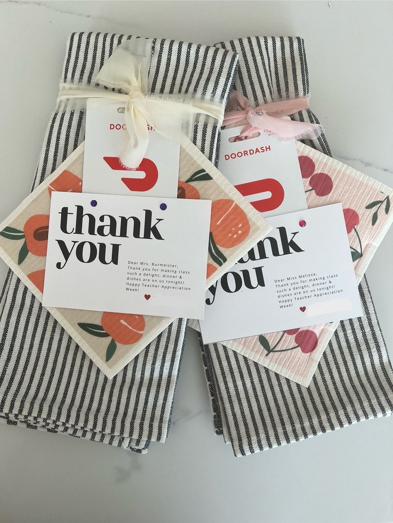 Teacher Gift, “dinner and Dishes on Us” Gift Tag. Back to School ...