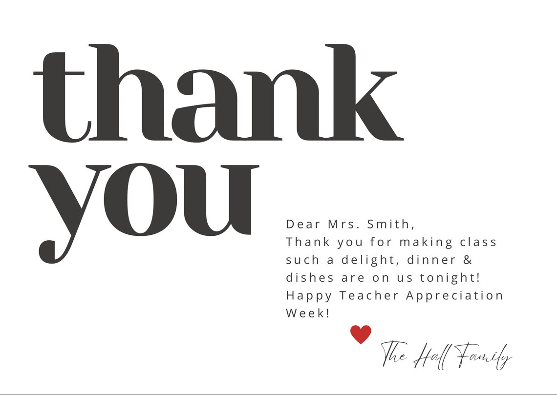 Teacher Gift, “dinner and Dishes on Us” Gift Tag. Instant Download and ...