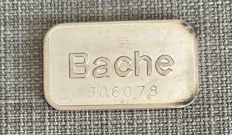 Vintage Bache 1 Oz Silver Bar - Etsy