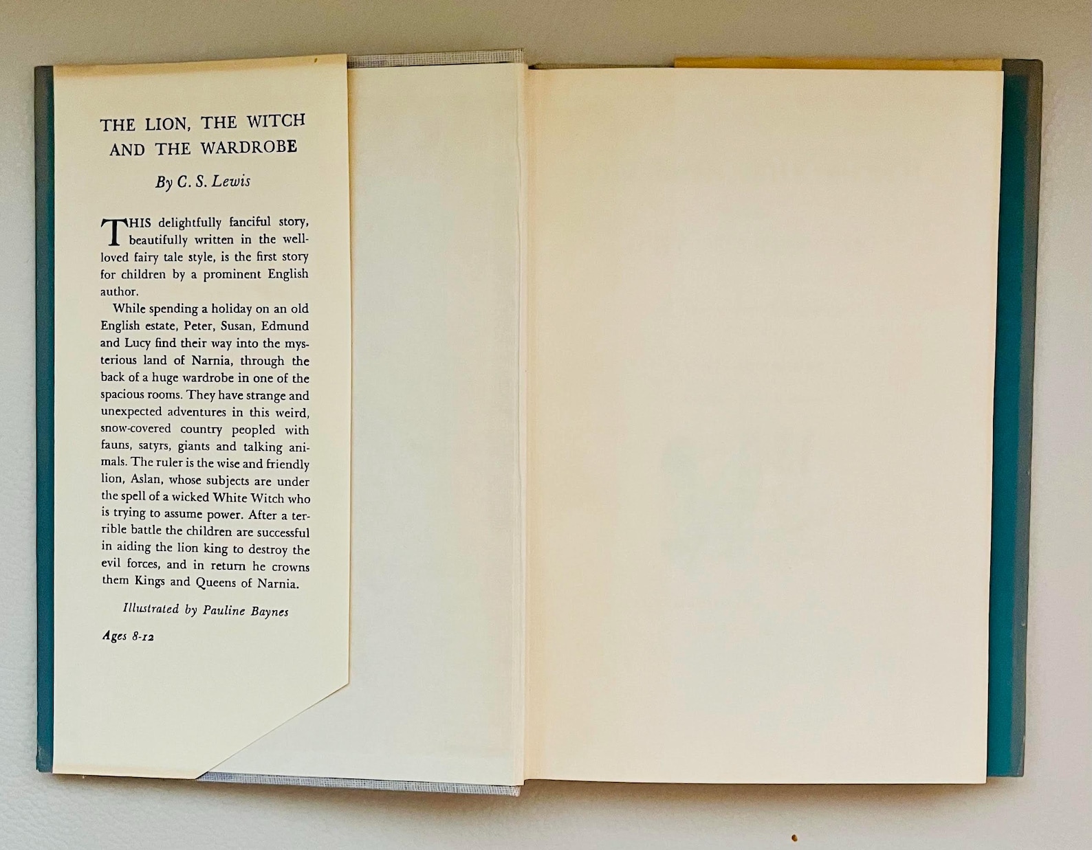 The LION, the WITCH and the WARDROBE; A Story for Children, 1958, Fifth ...