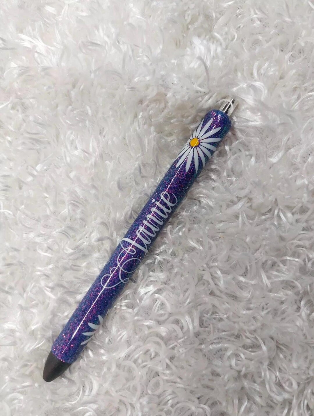 Glitter Daisy Pens. Custom Glitter Pens. Epoxy Resin Pens. - Etsy