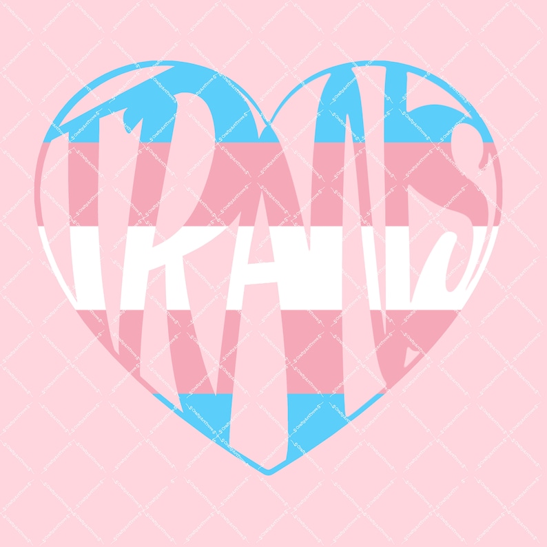Trans Heart Pride Flag, LGBTQ, PNG and SVG - Etsy