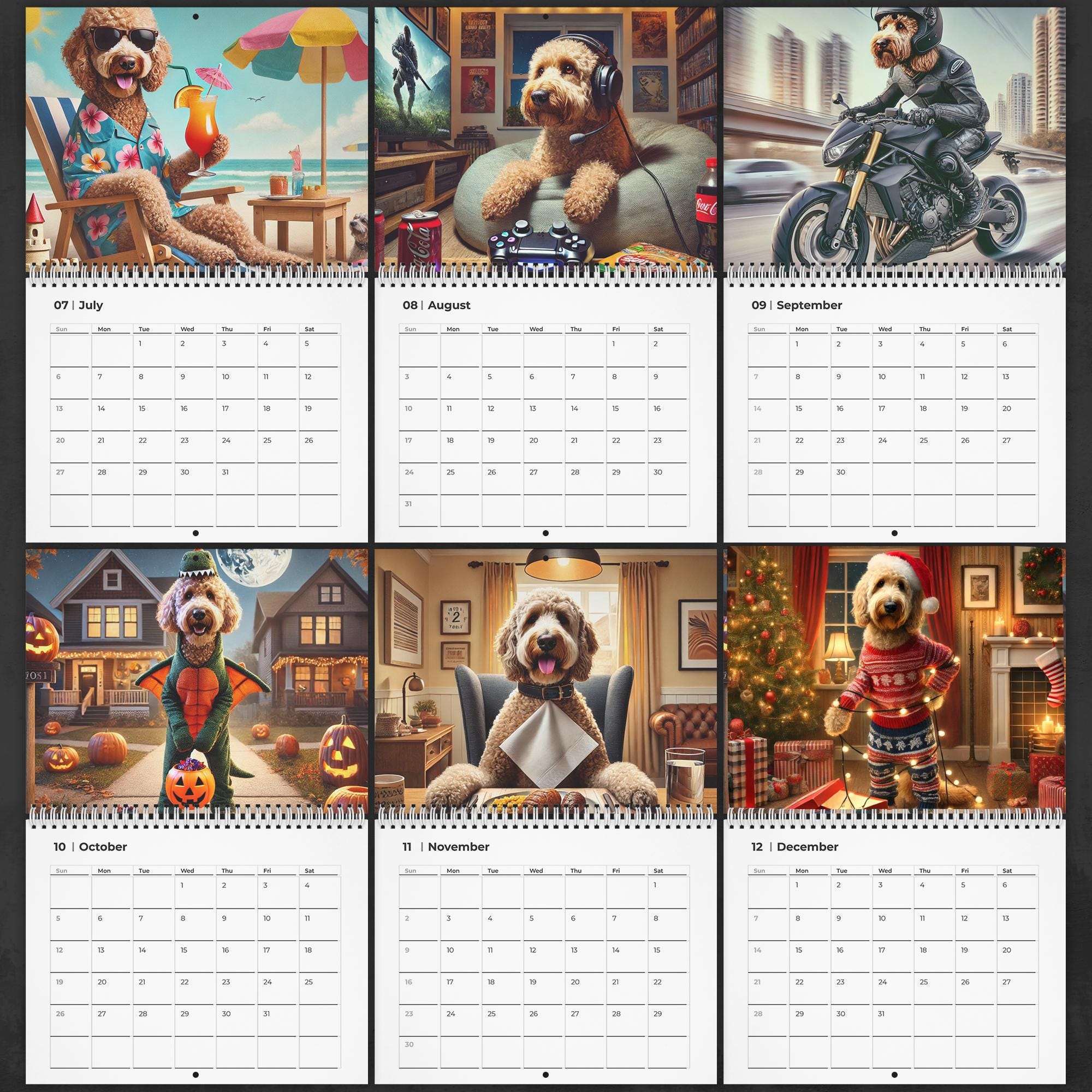 Labradoodle 2026 Calendar, Funny Dog Activities Wall Calendar, Cute ...
