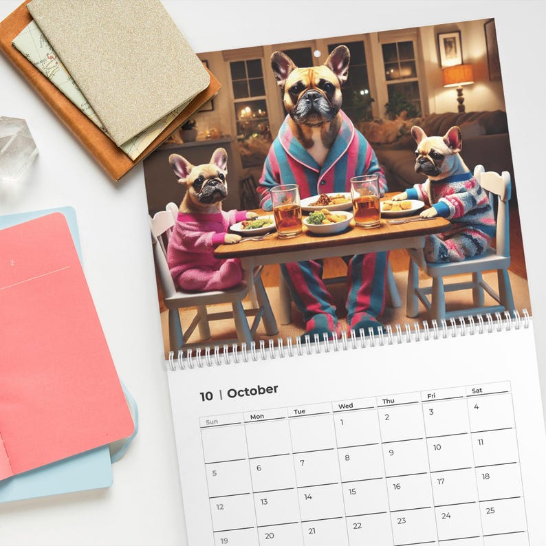 Frenchie 2026 Wall Calendar for Dog Moms & Dads, French Bulldog Lover ...