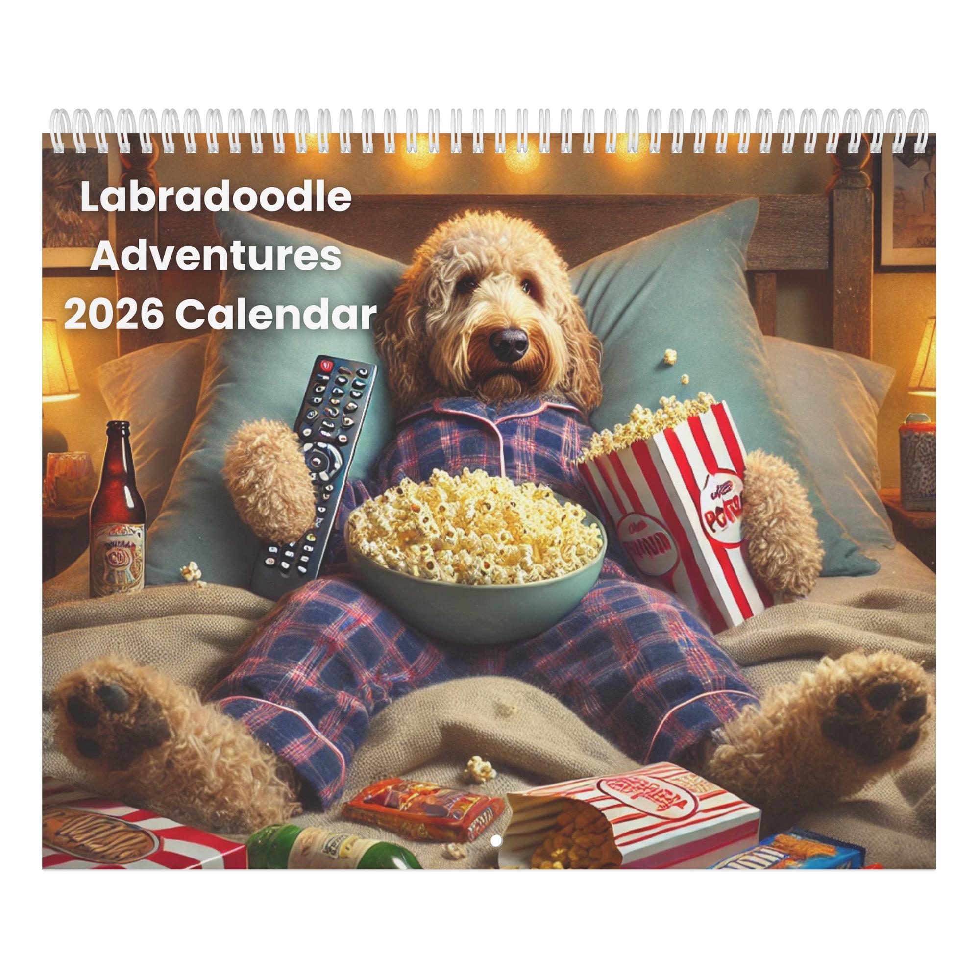 Labradoodle 2026 Calendar, Funny Dog Activities Wall Calendar, Cute ...
