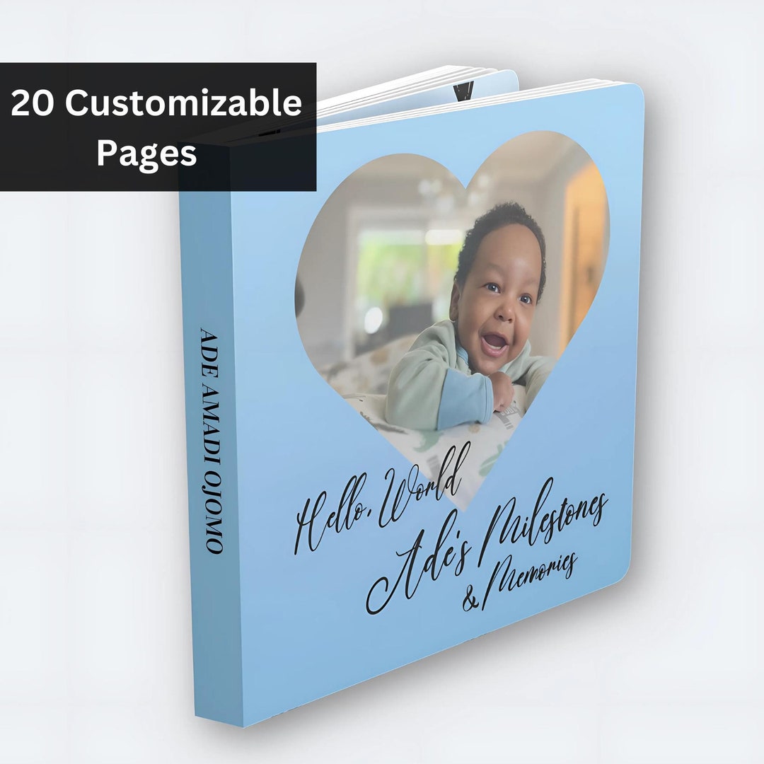 Personalized Baby Monthly Milestones & Memories Photo Book, Custom Baby ...