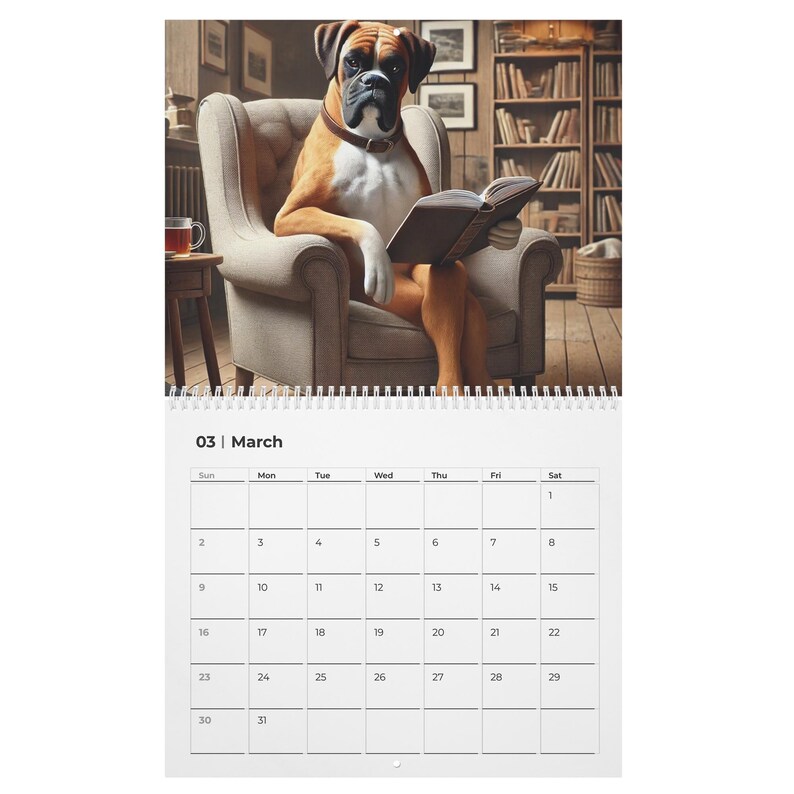 Boxer 2026 Wall Calendar, Boxer Lover Art Gift for Dog Moms & Dads, Pet ...
