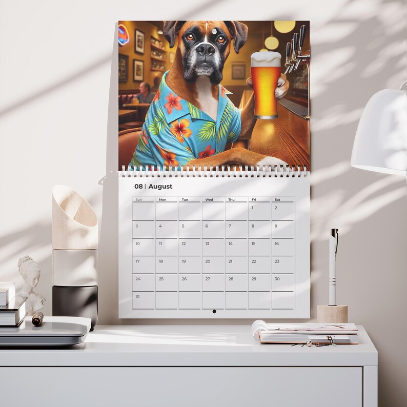 Boxer 2026 Wall Calendar, Boxer Lover Art Gift for Dog Moms & Dads, Pet ...