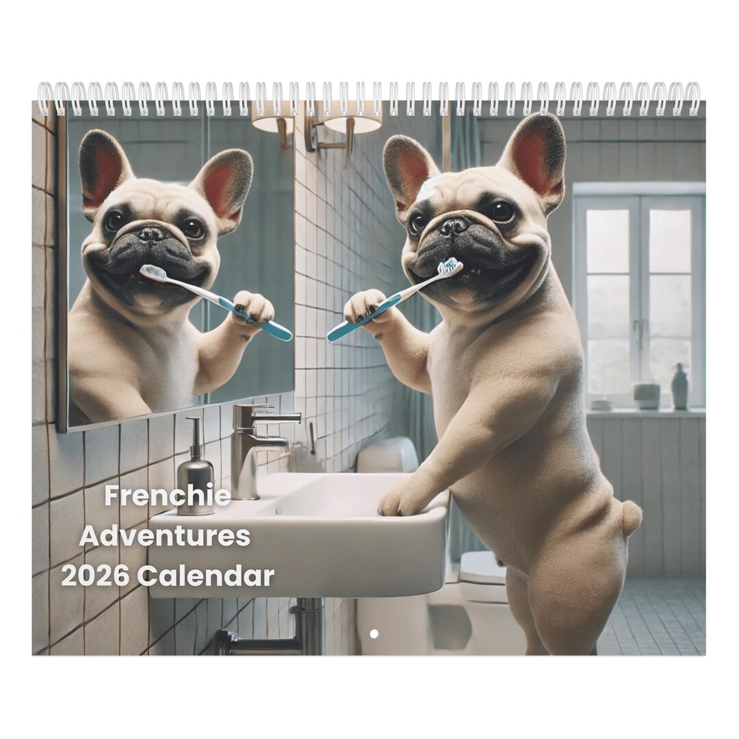 Frenchie 2026 Wall Calendar for Dog Moms & Dads, French Bulldog Lover ...
