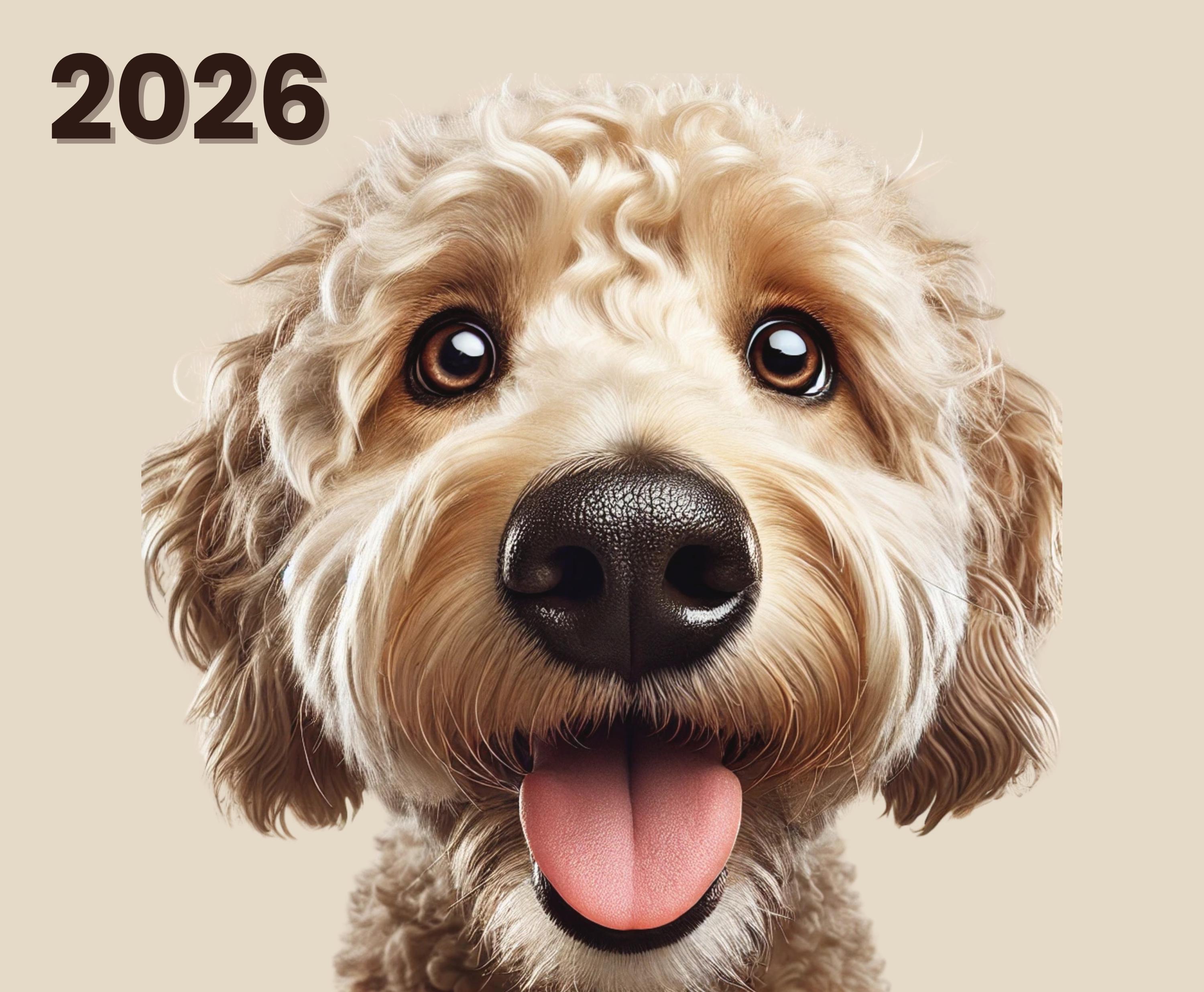Labradoodle 2026 Calendar, Funny Dog Activities Wall Calendar, Cute ...