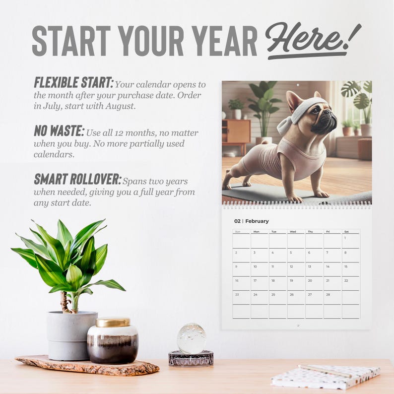 Frenchie 2026 Wall Calendar for Dog Moms & Dads, French Bulldog Lover ...